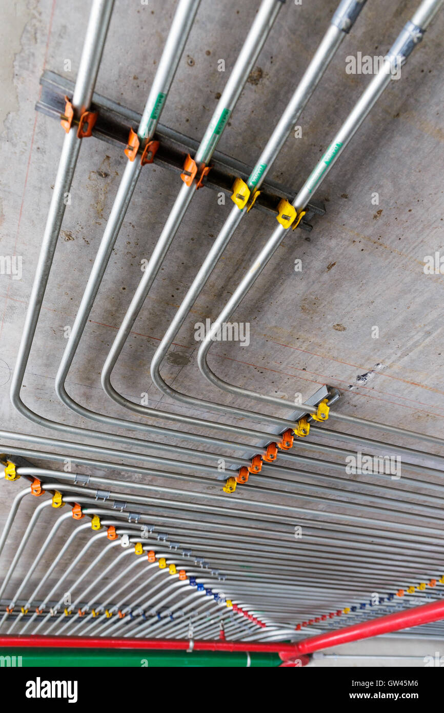 Pipes on wall Stock Photo - Alamy