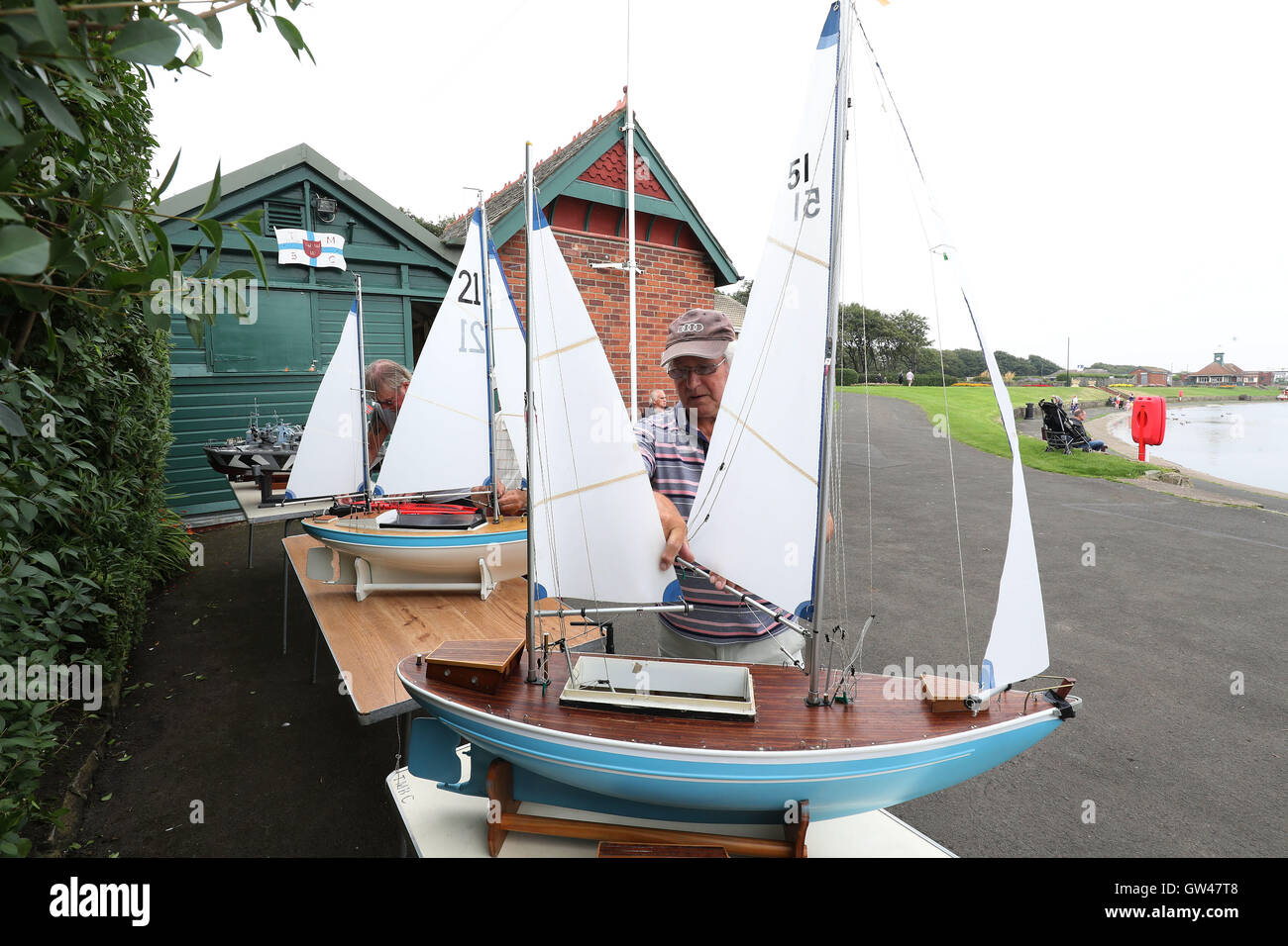 Model boats at Tynemouth Model Boat Club in Tynemouth Park, Tynemouth ...