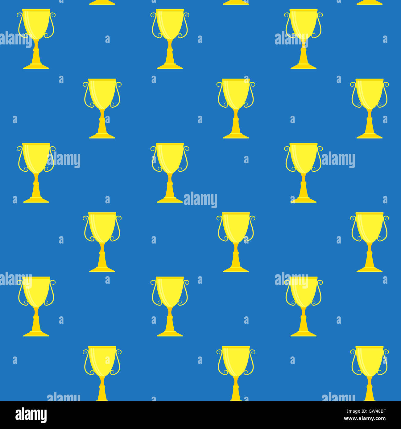 Pattern with golden cups illustration. Golden mug trophy, golden goblet ...