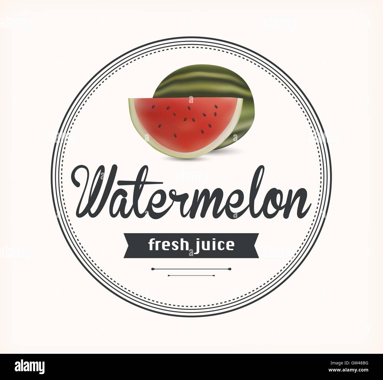 watermelon juice. Detailed Vector label Stock Vector Image & Art - Alamy