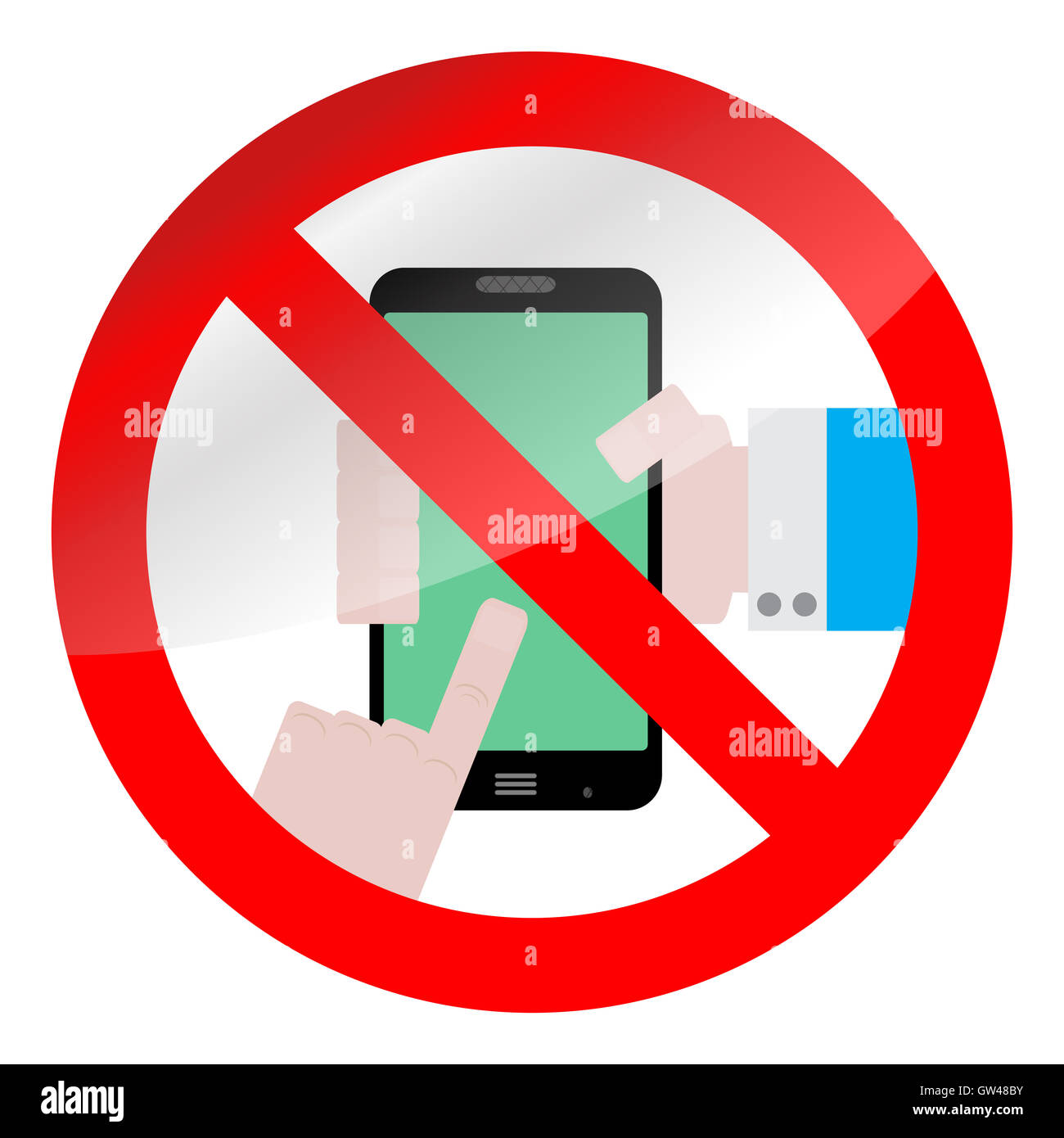 Ban use smarphone device. No phone zone sign prohibition. Vector ...