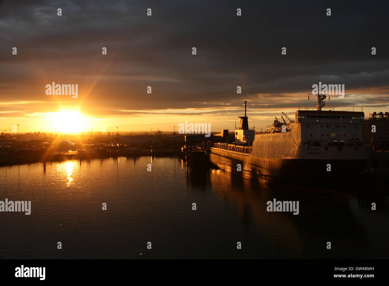 Kingston Upon Hull on the Humber estuary viewing the P&O ferry to ...