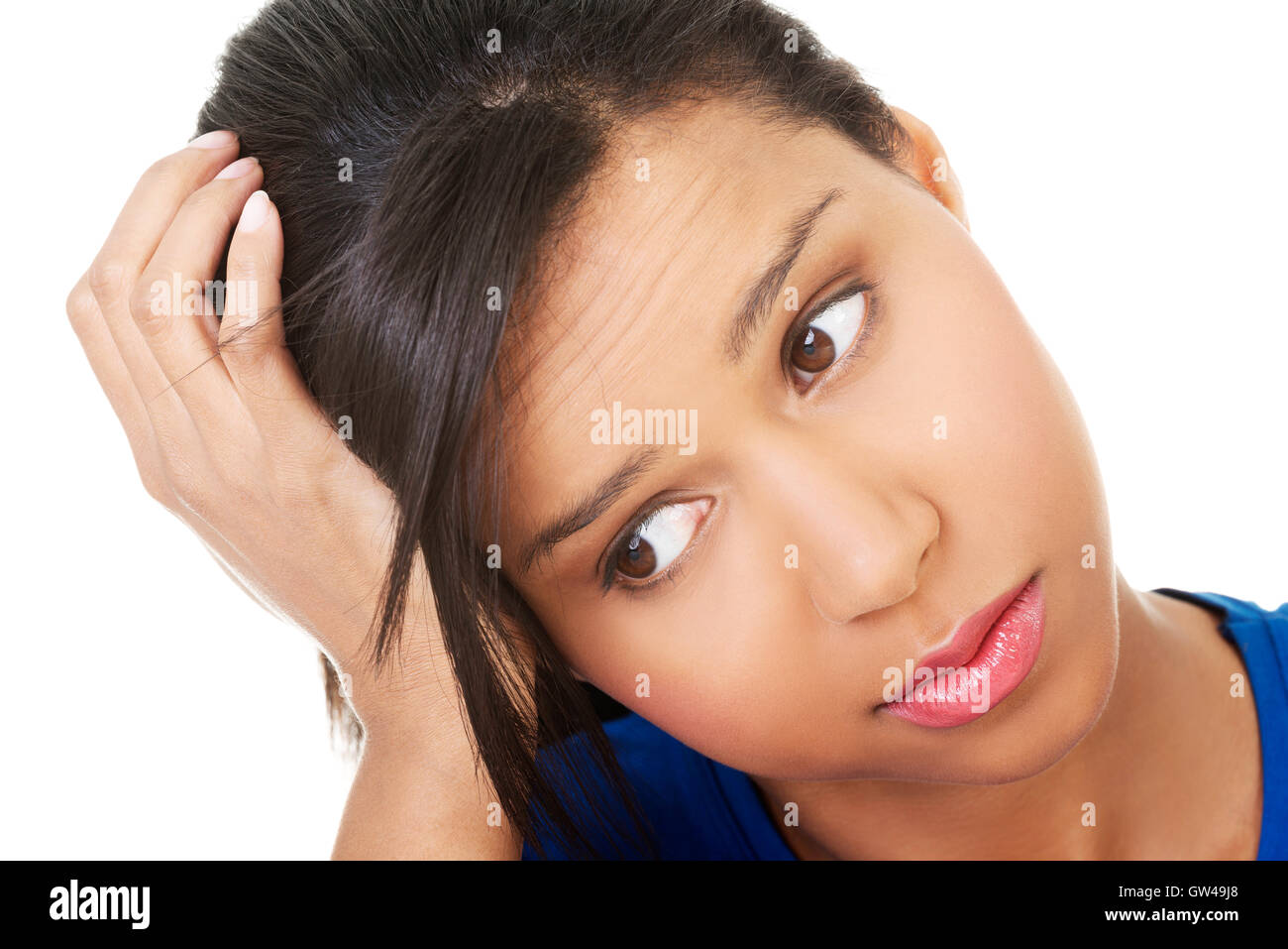Young beautiful woman in depression Stock Photo - Alamy