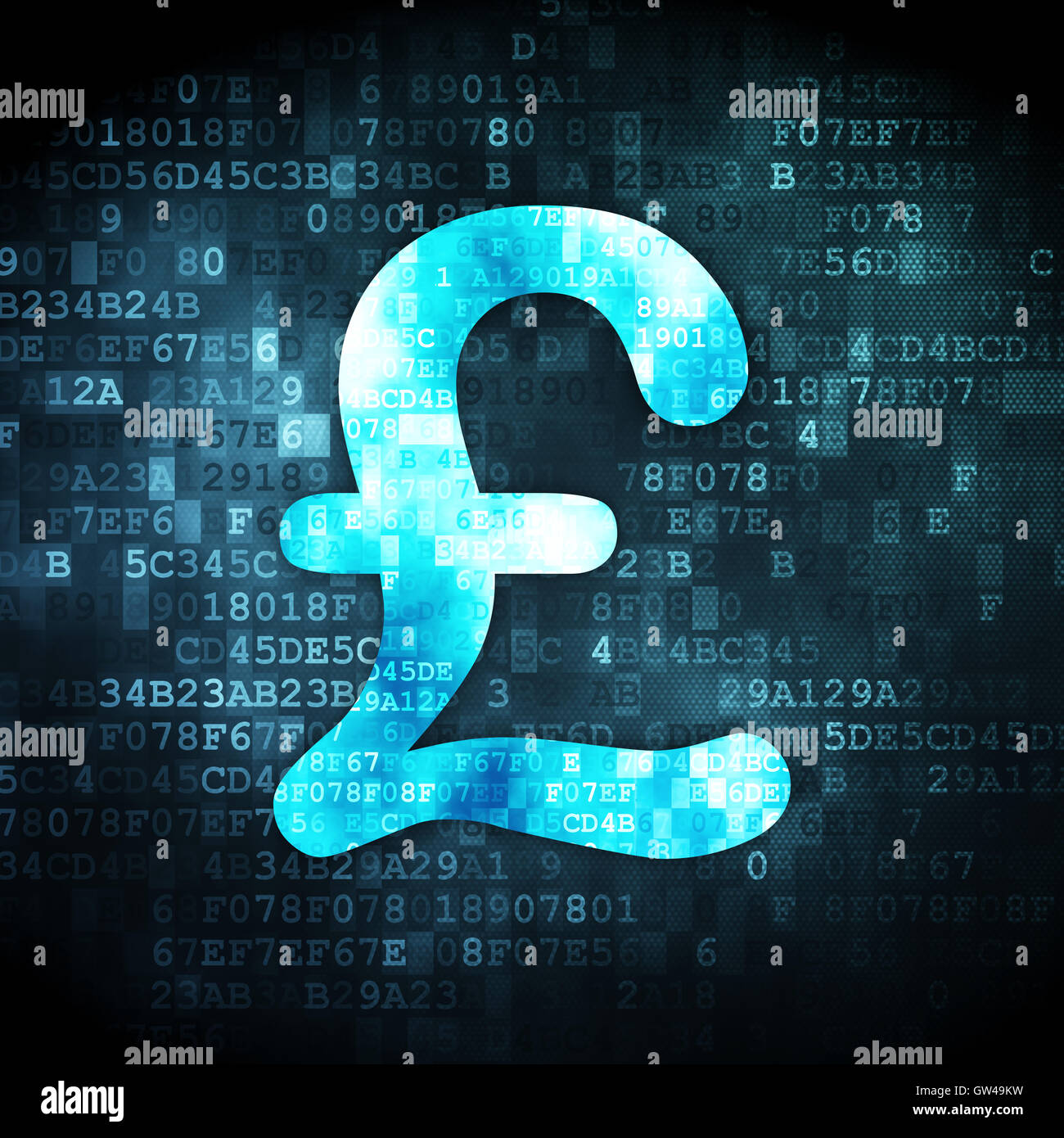 Currency concept: Pound on digital background Stock Photo - Alamy