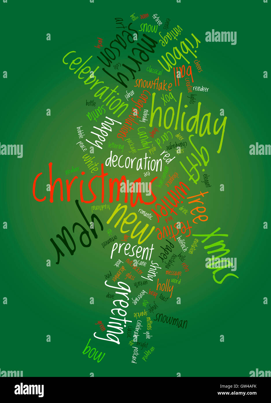 Merry christmas word cloud shape hi-res stock photography and images ...