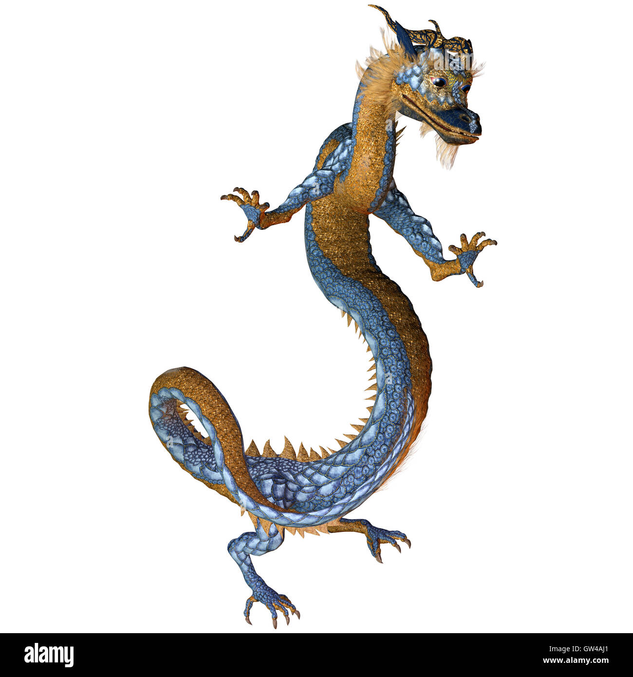 Gold Blue Dragon Stock Photo - Alamy