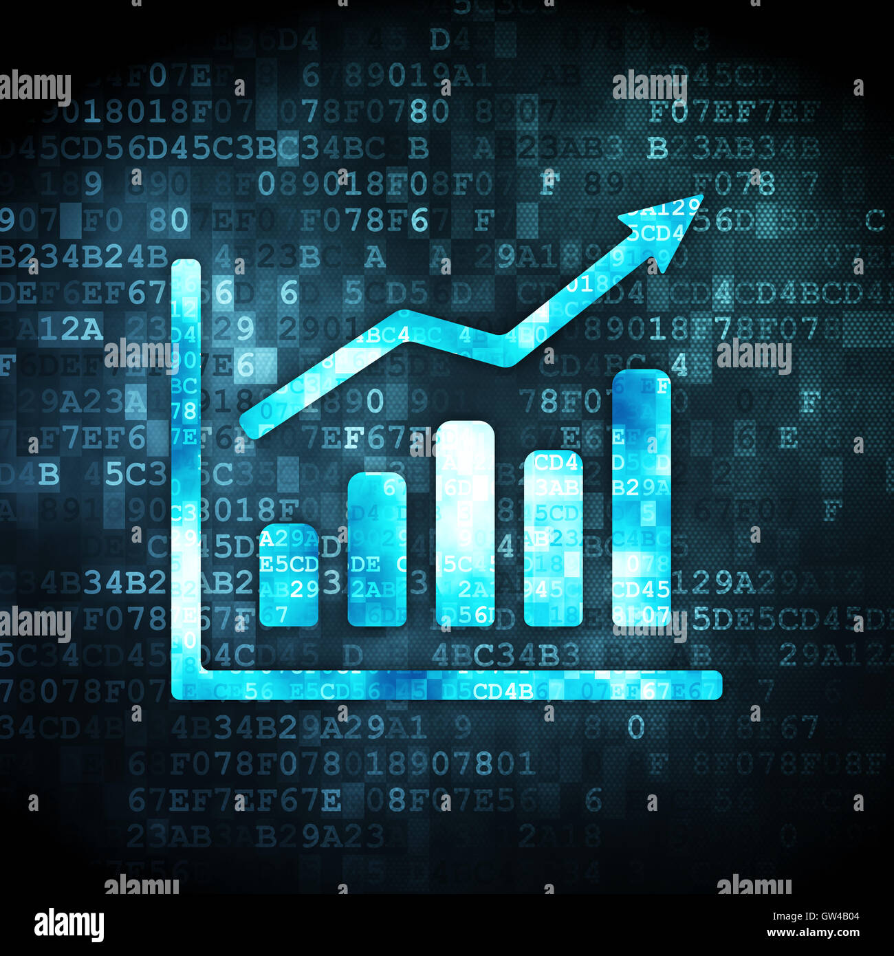 Marketing concept: Growth Graph on digital background Stock Photo - Alamy