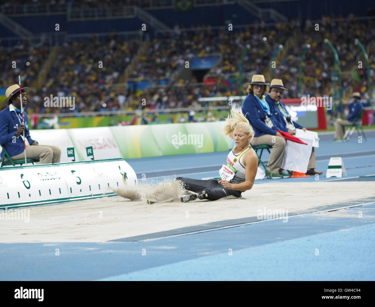 Rio de Janeiro, Brazil. 10th September, 2016. Womans T42 Long Jump ...