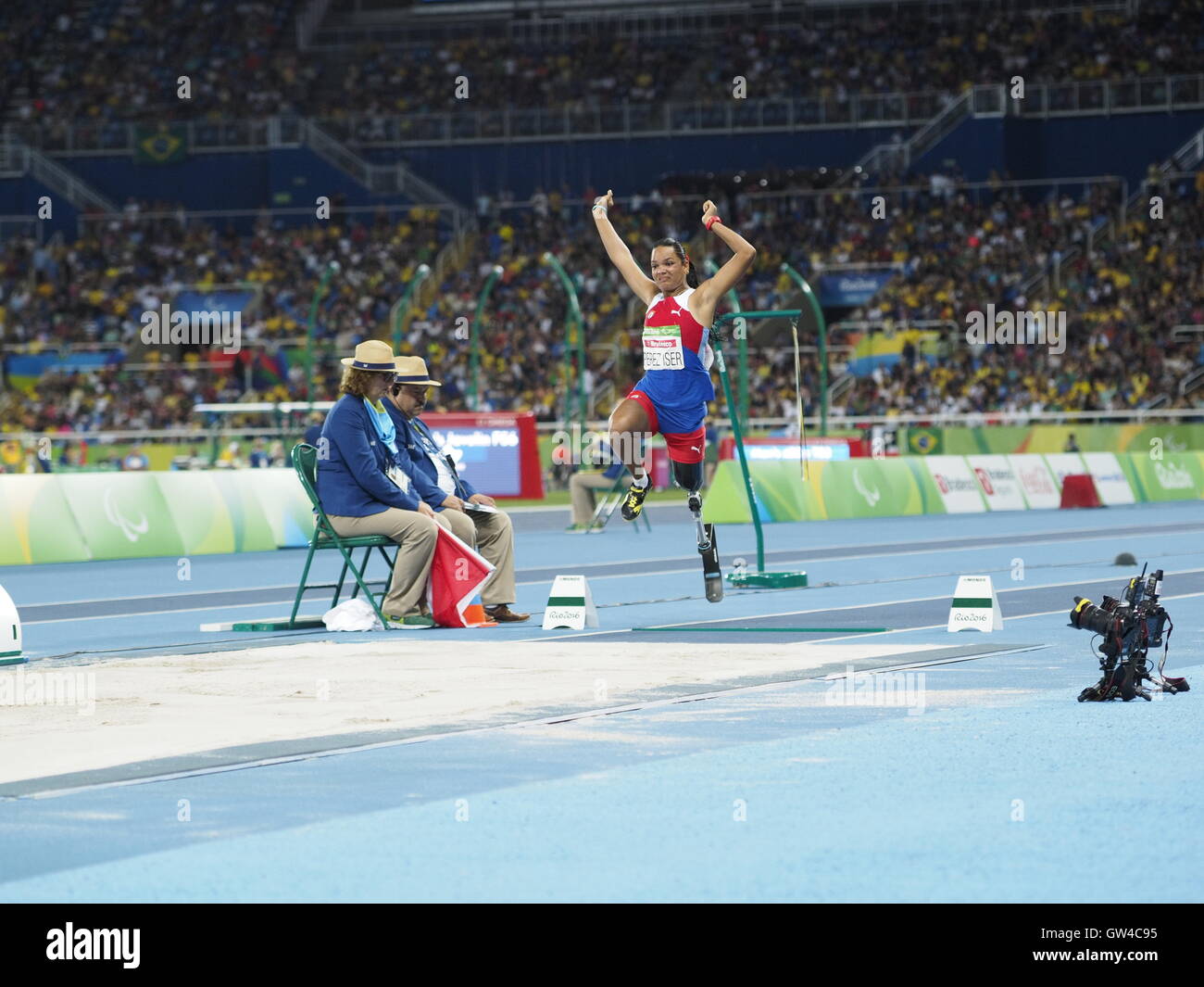 Rio de Janeiro, Brazil. 10th September, 2016. Womans T42 Long Jump ...