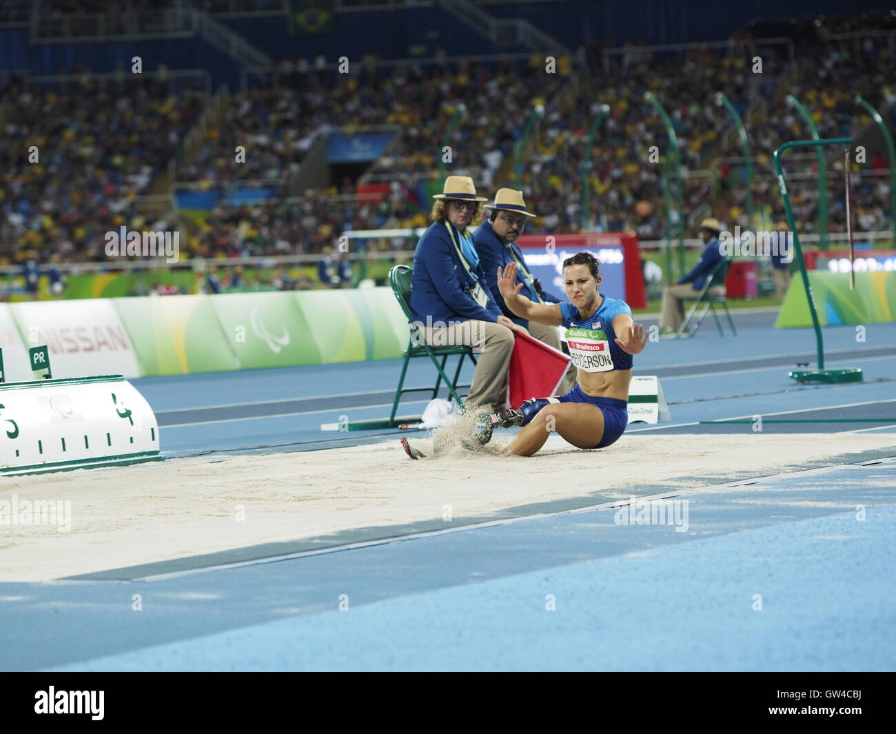 Rio de Janeiro, Brazil. 10th September, 2016. Womans T42 Long Jump ...