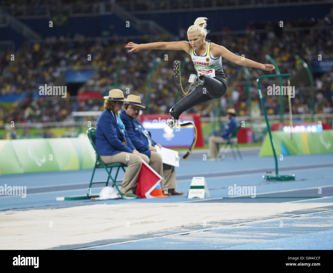 Rio de Janeiro, Brazil. 10th September, 2016. Womans T42 Long Jump ...