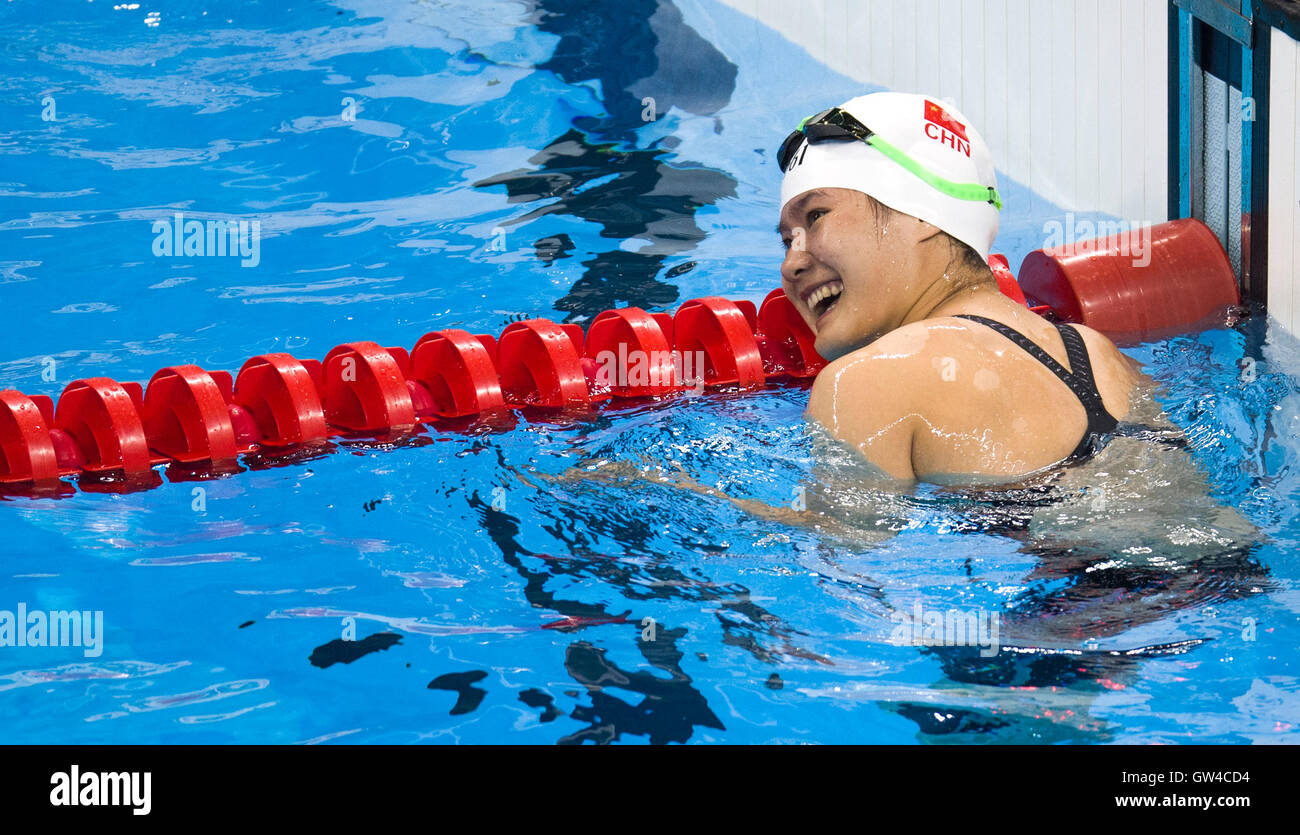 Rio De Janeiro, Brazil. 10th Sep, 2016. Peng Qiuping of China reacts ...