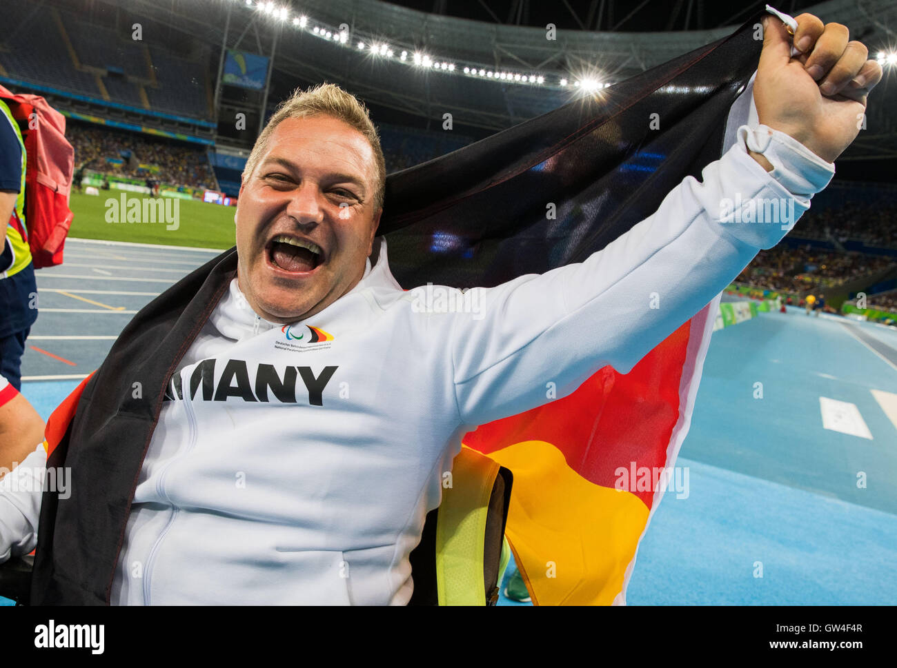 Daniel Scheil of Germany reacts after the Men's Shot Put - F33 - Final ...