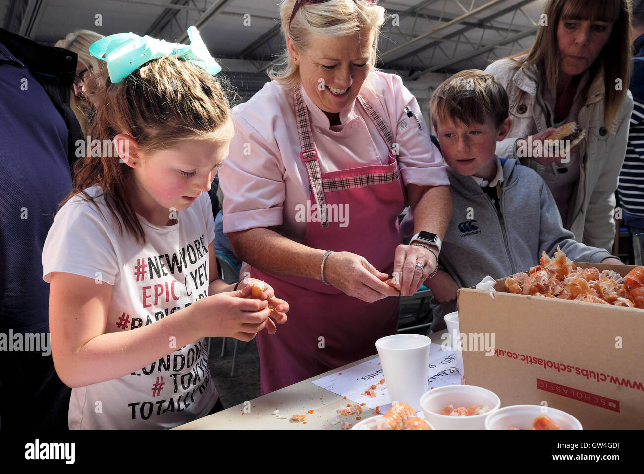 Prawn peeling competition at Mallaig Stock Photo - Alamy