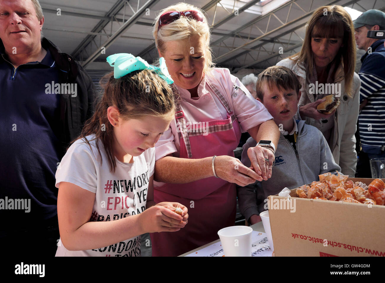 Prawn peeling competition at Mallaig Stock Photo - Alamy