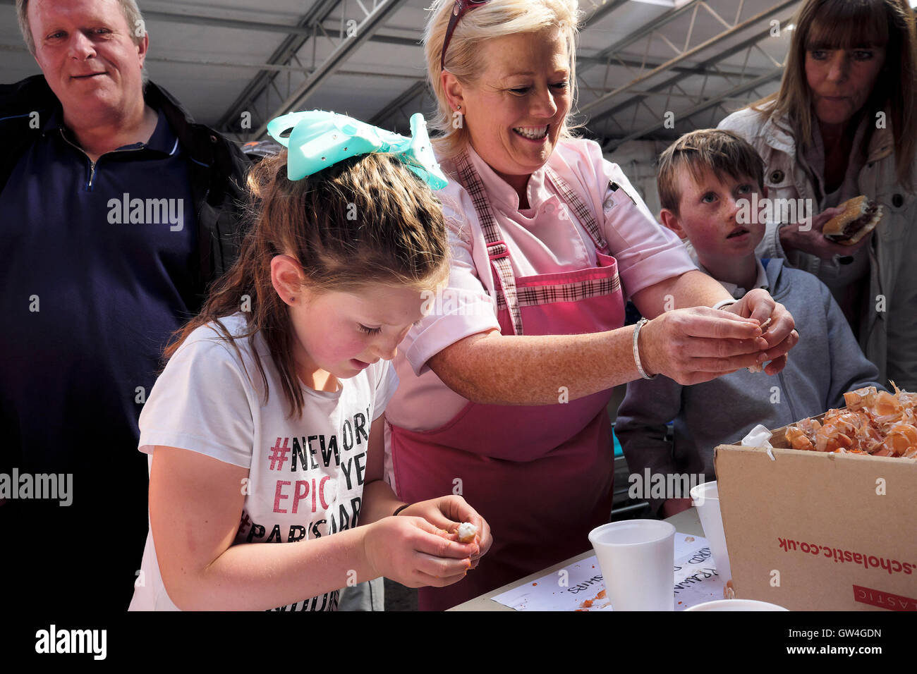 Prawn peeling competition at Mallaig Stock Photo - Alamy