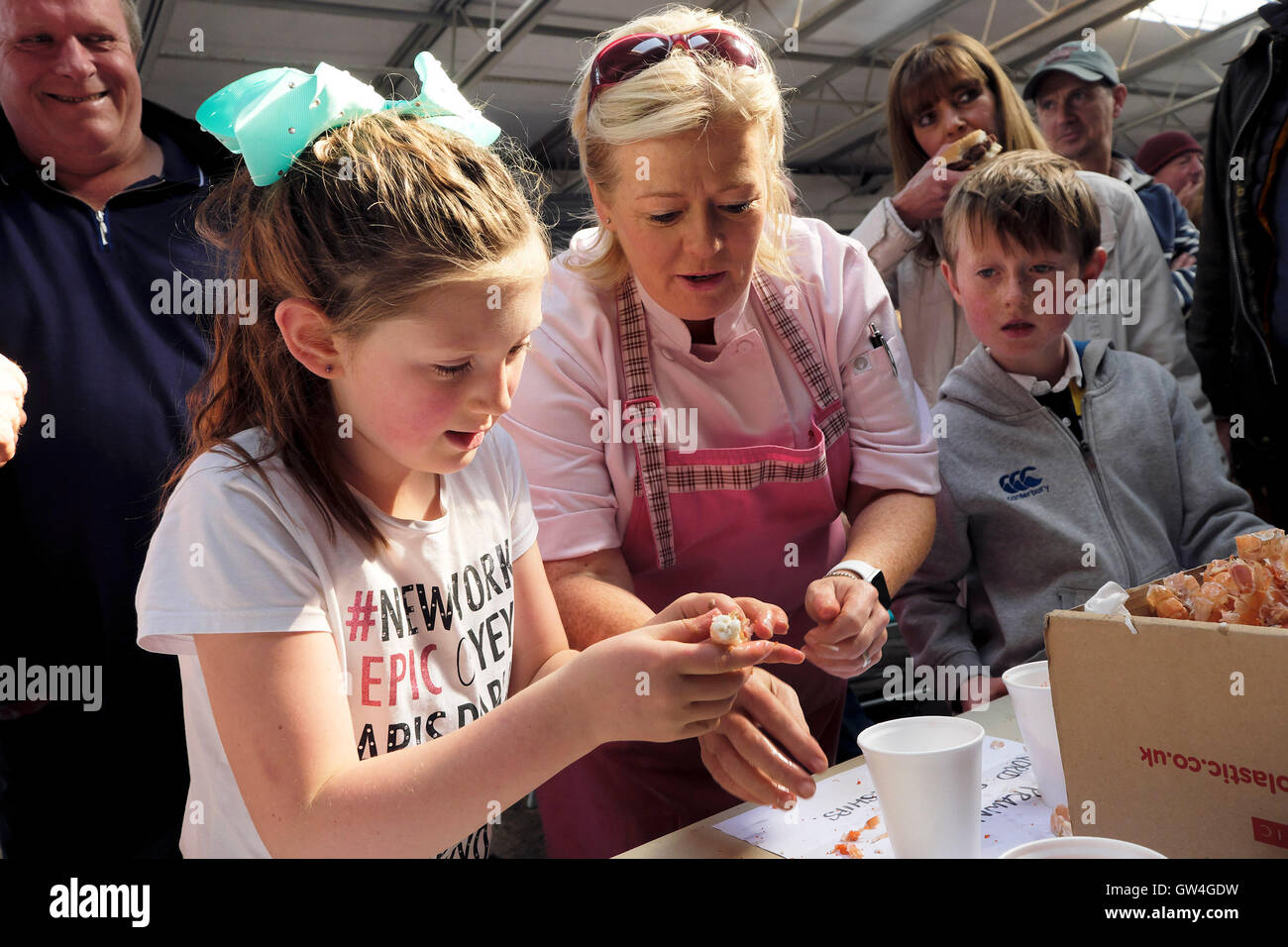 Prawn peeling competition at Mallaig Stock Photo - Alamy
