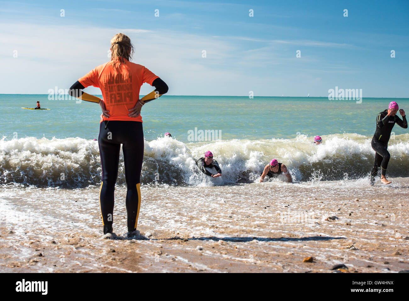 Brighton seafront swimmers hi-res stock photography and images - Alamy