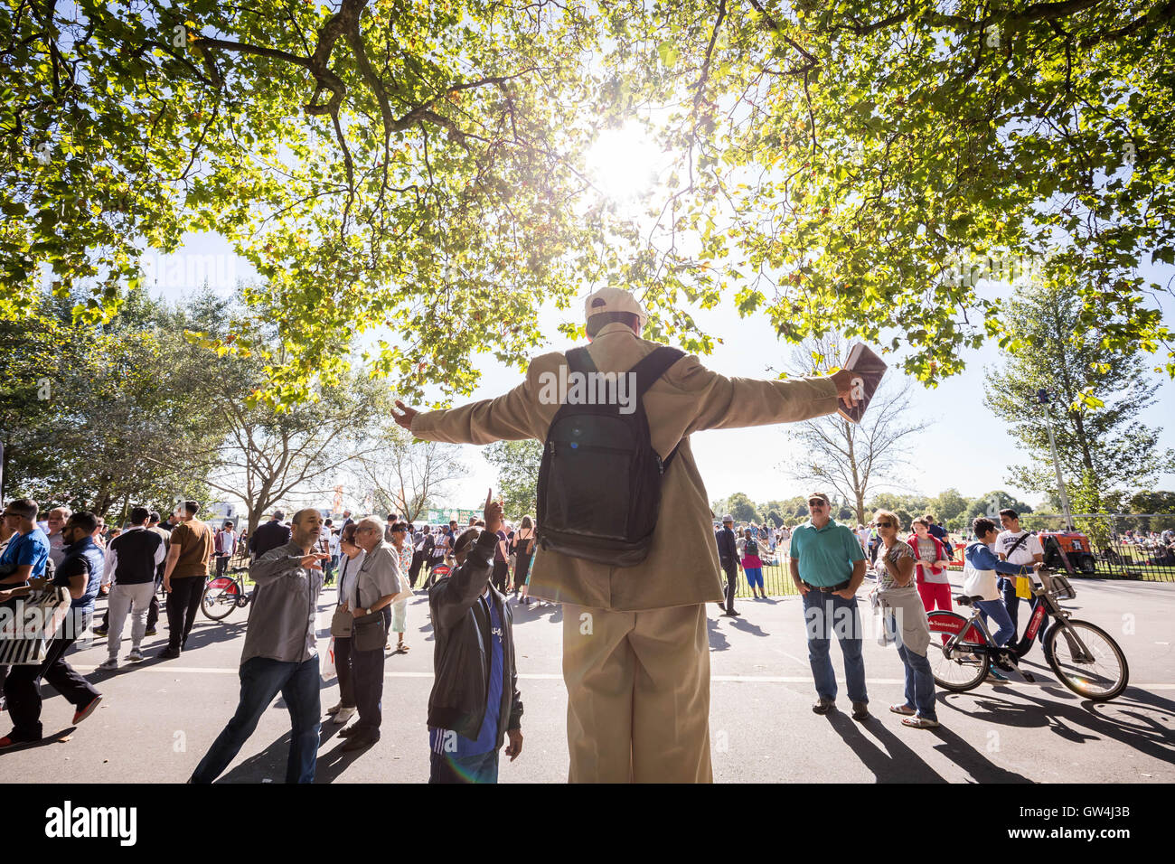 Religious preaching and debates at Speakers' Corner, the public ...