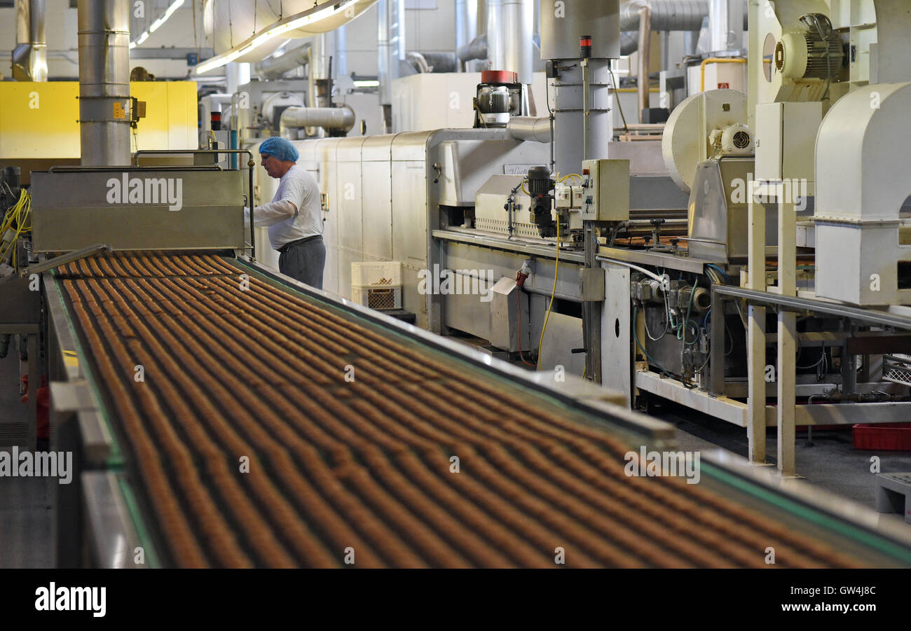 View of the production of chocolate and cookies at the chocolate ...