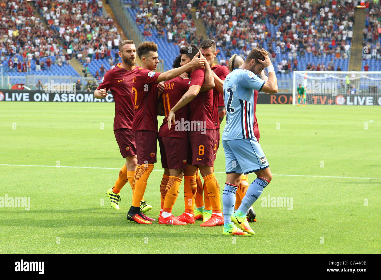 Stadium Olimpico, Rome, Italy. 11th Sep, 2016. Serie A football league ...