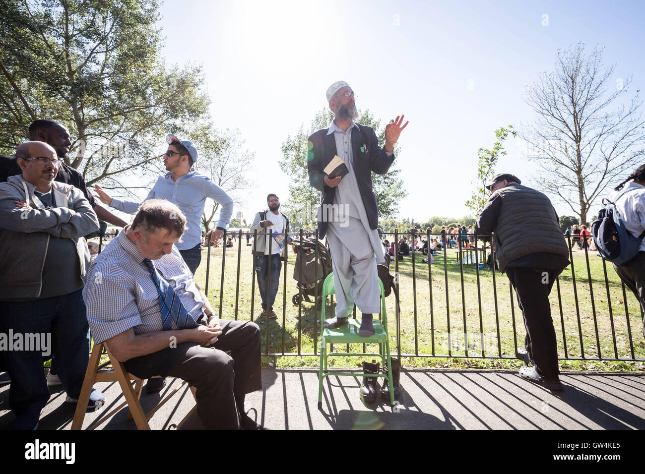 Religious preaching and debates at Speakers' Corner, the public ...