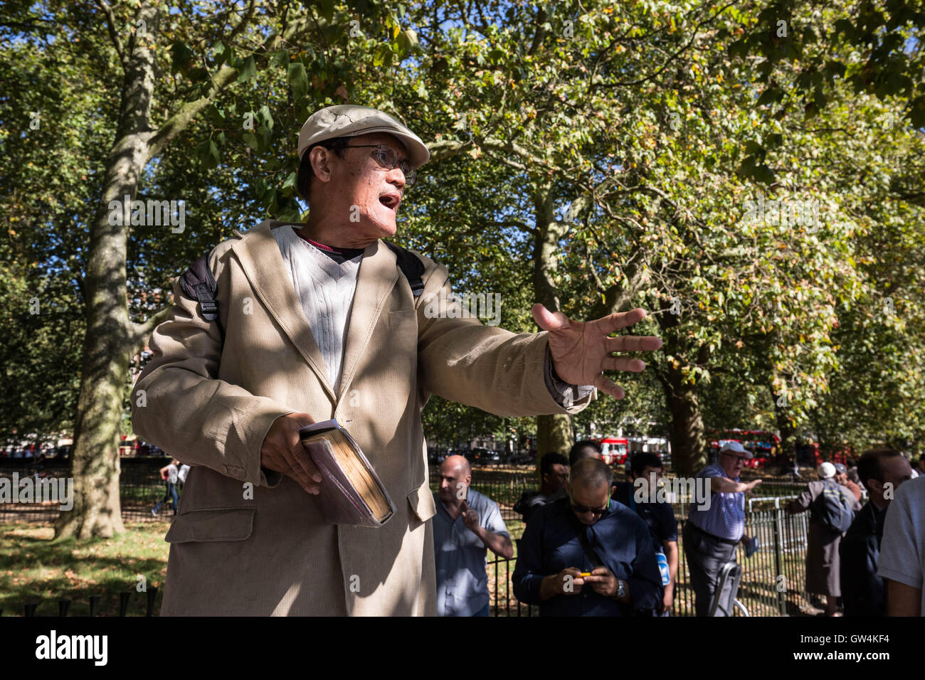 Religious preaching and debates at Speakers' Corner, the public ...