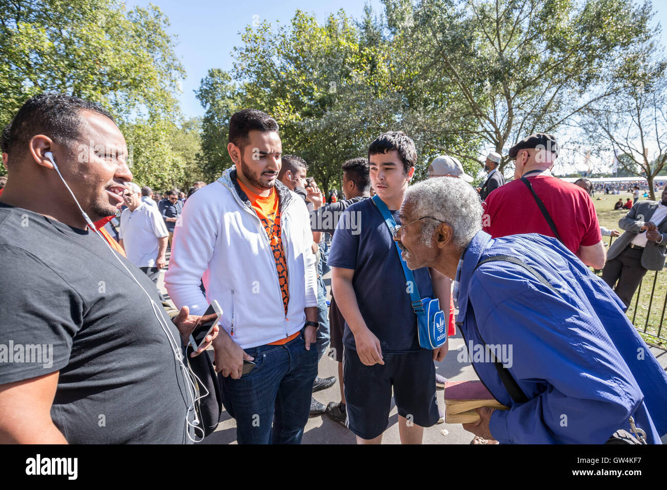 Religious preaching and debates at Speakers' Corner, the public ...