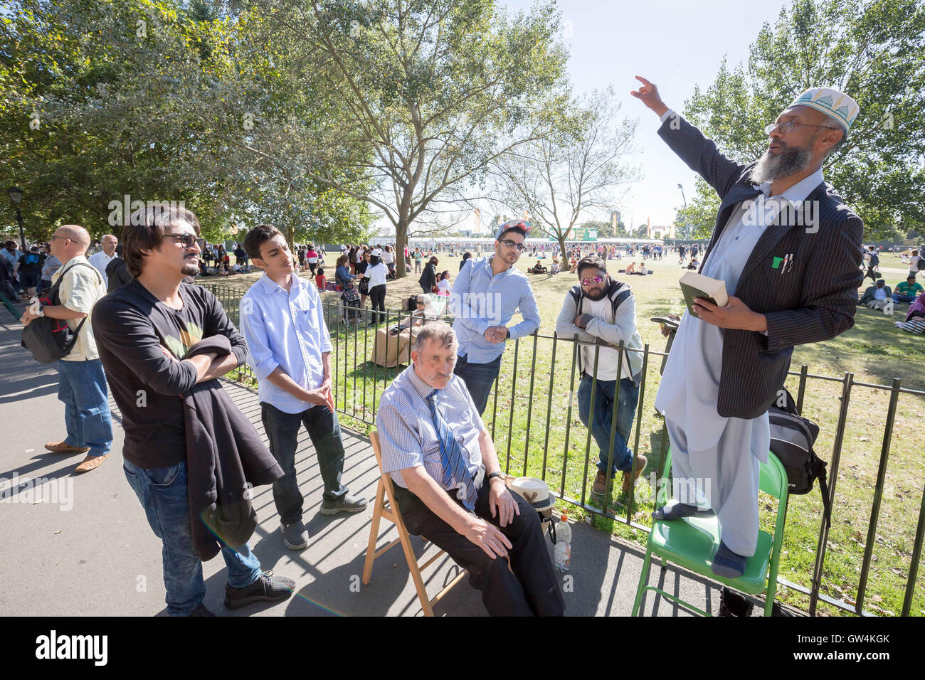 Religious preaching and debates at Speakers' Corner, the public ...