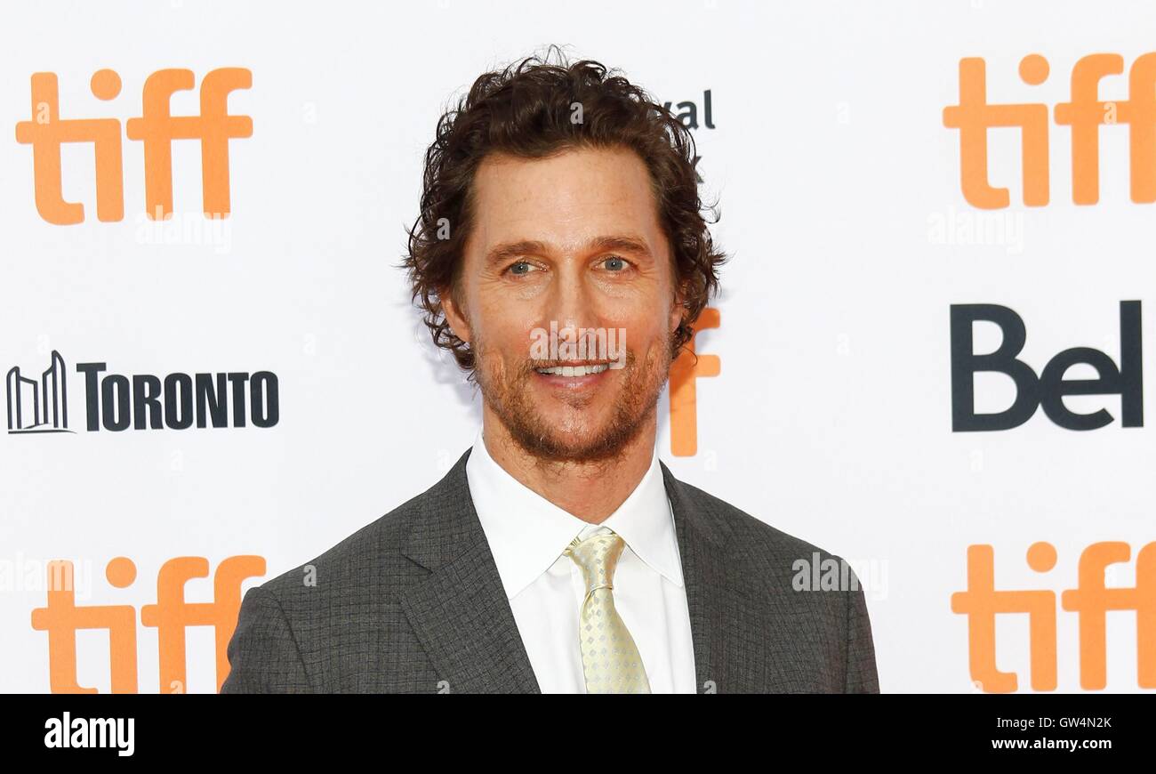 Toronto, ON. 11th Sep, 2016. Matthew McConaughey at arrivals for SING ...