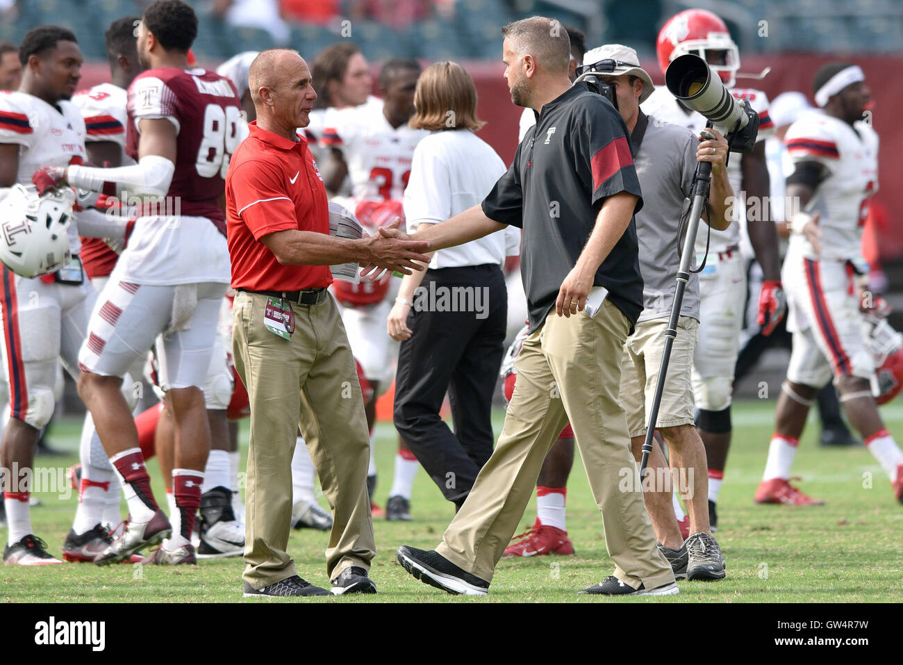 Philadelphia, Pennsylvania, USA. 10th Sep, 2016. Temple Owls head coach ...