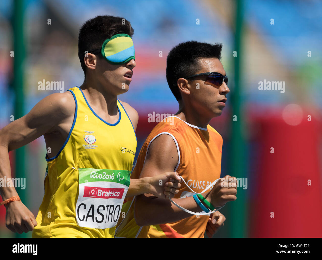Rio de Janeiro, Brazil. , . meters T11 for blind athletes on the fourth ...