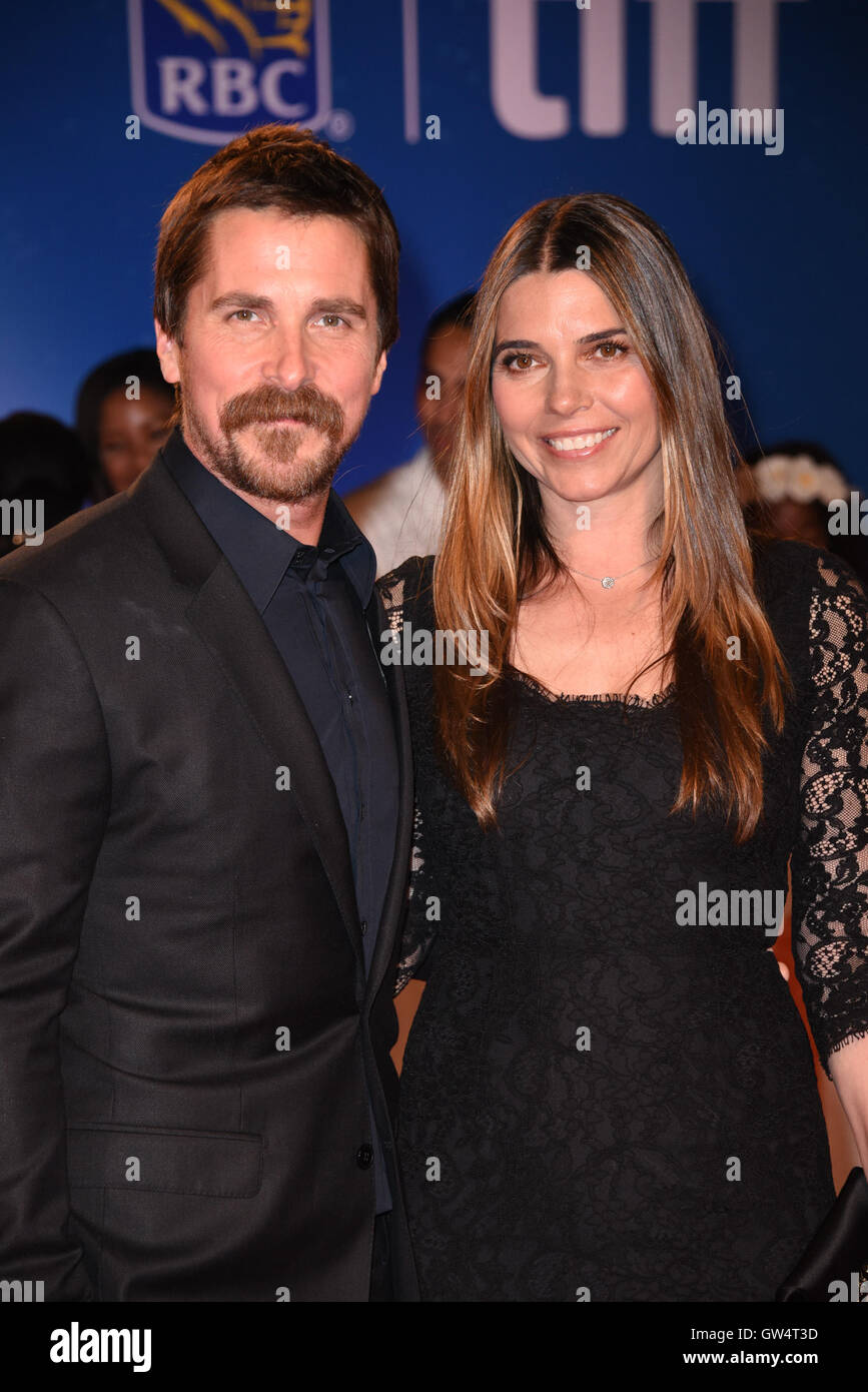 Toronto, Ontario, Canada. 11th Sep, 2016. Actor CHRISTIAN BALE and SIBI ...