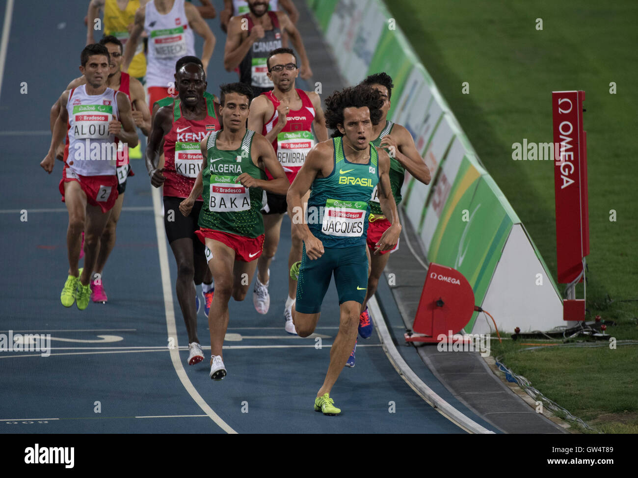 Visually impaired runners compete in the 1,500-meter T13 race at the ...