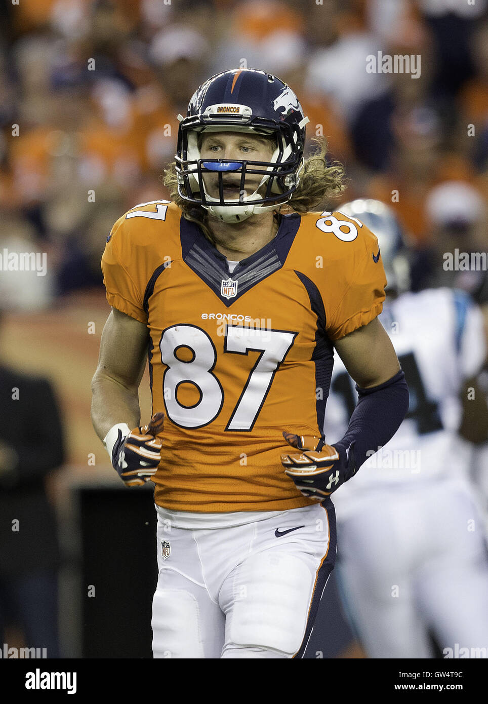 Denver, Colorado, USA. 8th Sep, 2016. Broncos WR JORDAN TAYLOR runs off ...