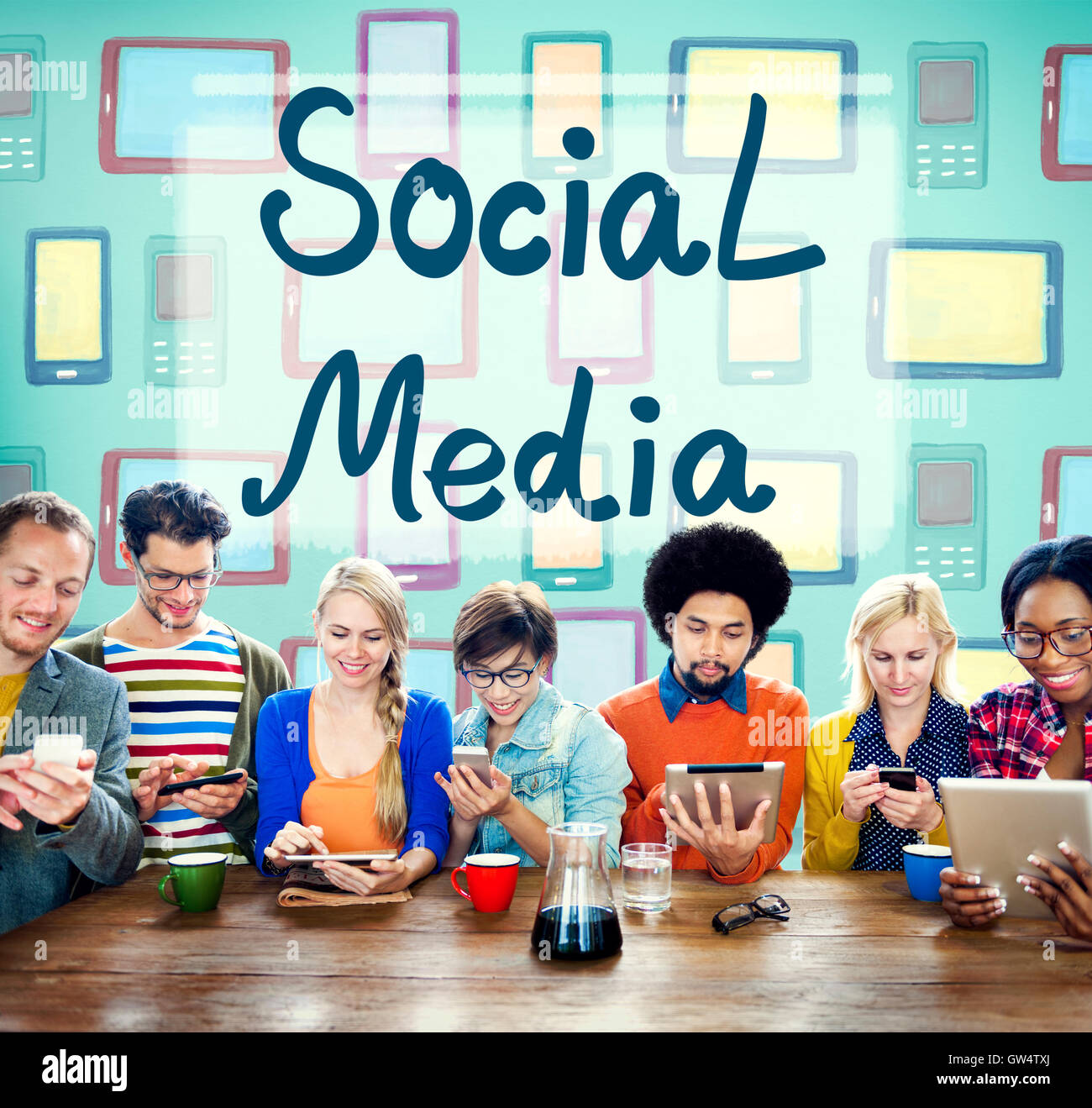 Social Media Globalization Connection Communication Concept Stock Photo ...