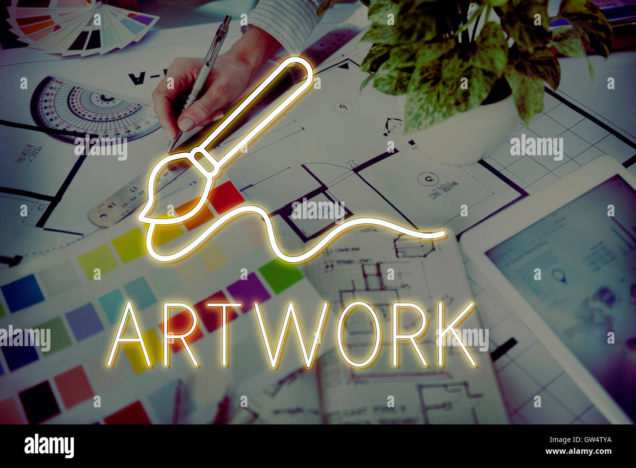 Art Brush Painting Creativity Imagination Skills Concept Stock Photo ...