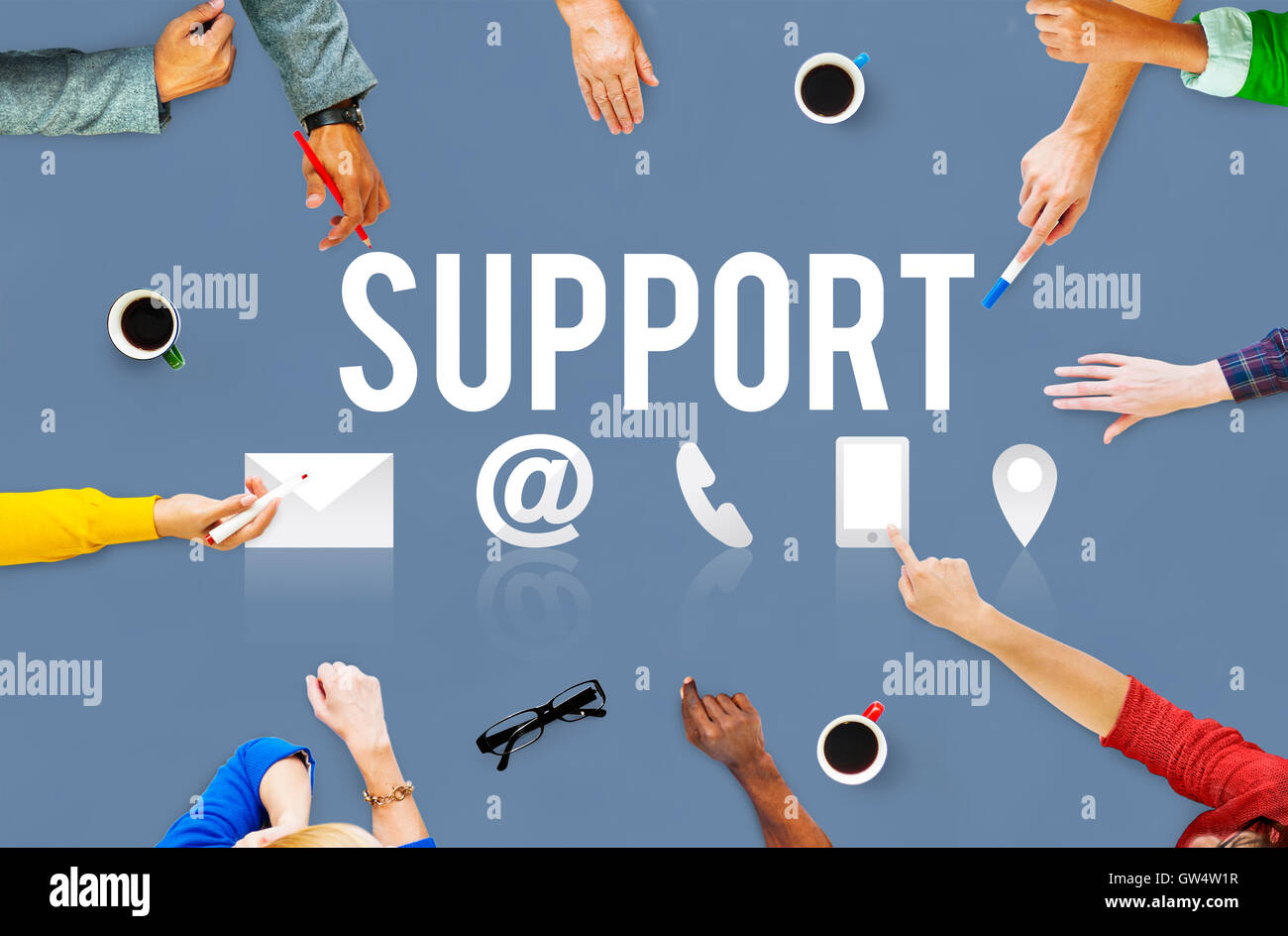 Helpdesk Support Information Support Concept Stock Photo - Alamy