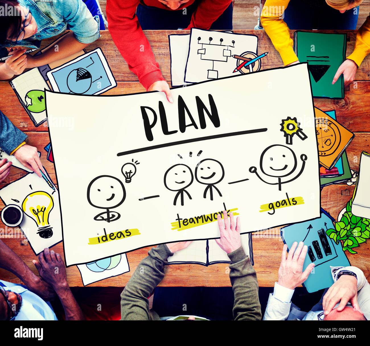 Plan Process Success Progress People Concept Stock Photo - Alamy