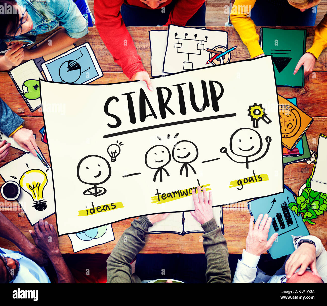 Startup Ideas People Business Planning Graphic Concept Stock Photo - Alamy