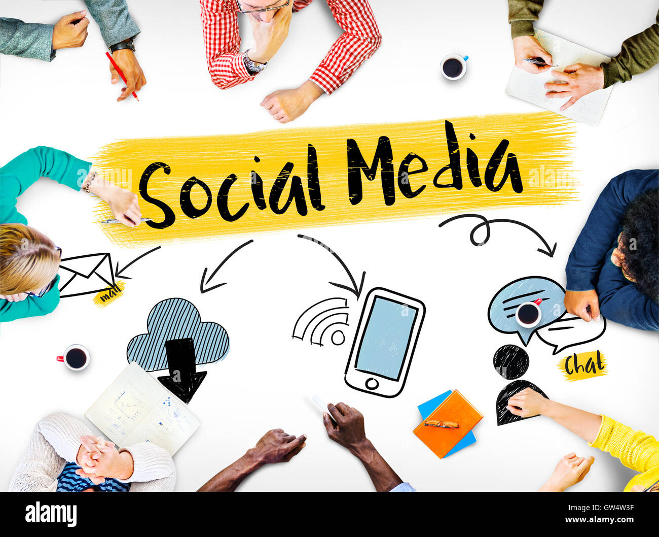 Social Media Networking Communication Connection Concept Stock Photo ...