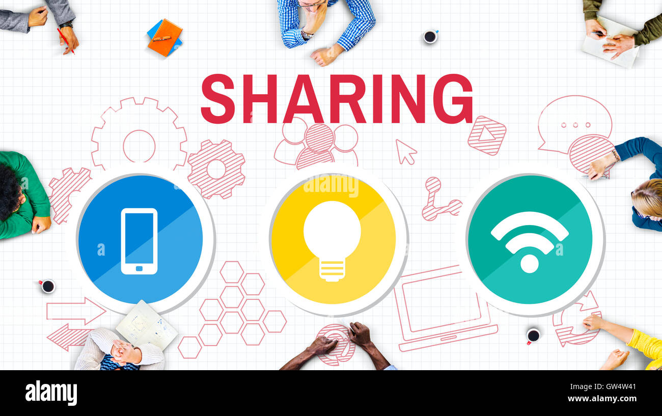 Technology Communication Icons Symbols Concept Stock Photo - Alamy