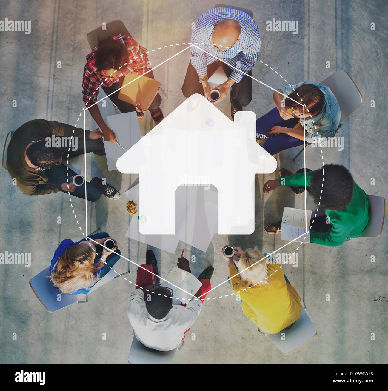 Home Community Online Technology Graphic Concept Stock Photo - Alamy