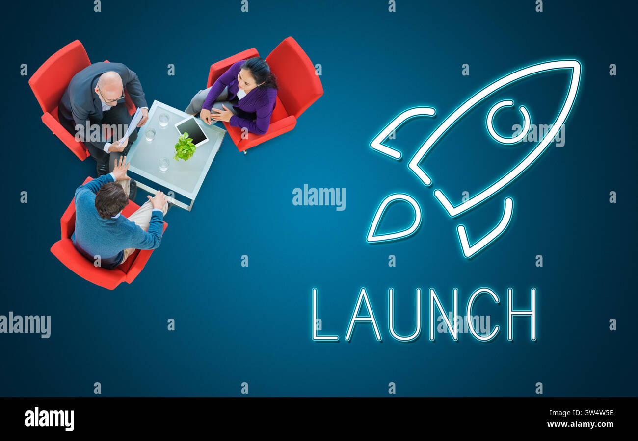 Business Goals Rocketship Target Concept Stock Photo - Alamy
