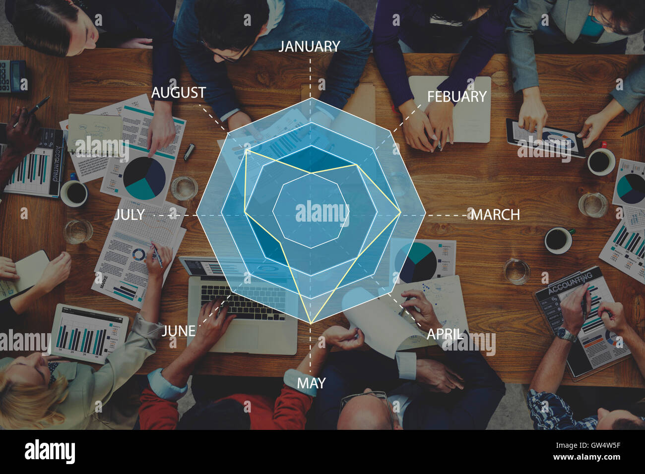 Spider Radar Chart Statistics Analytics Concept Stock Photo - Alamy