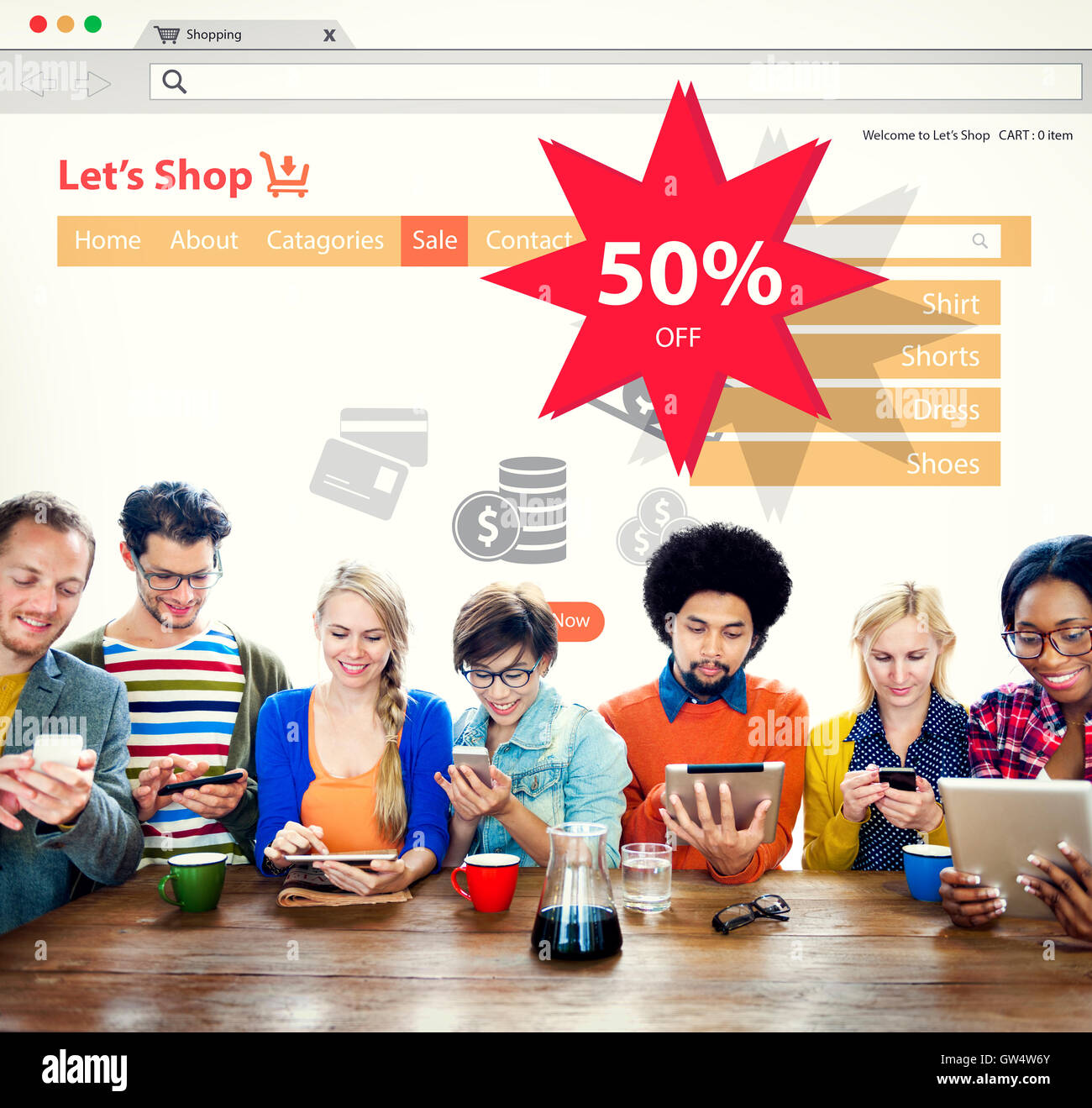 Online Shopping Marketing Sale Promotion Concept Stock Photo - Alamy