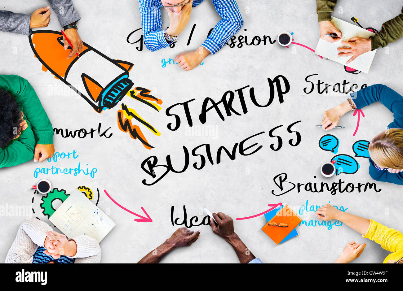 Start Up Business Rocket Ship Graphic Concept Stock Photo - Alamy