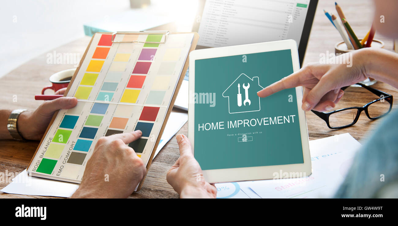 Home Improvement Website Register Button Concept Stock Photo - Alamy