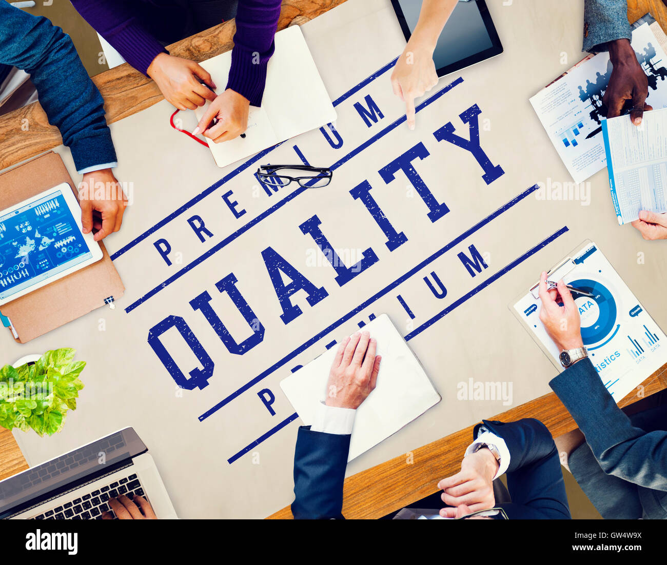 Premium Quality Standard Value Worth Graphic Concept Stock Photo - Alamy