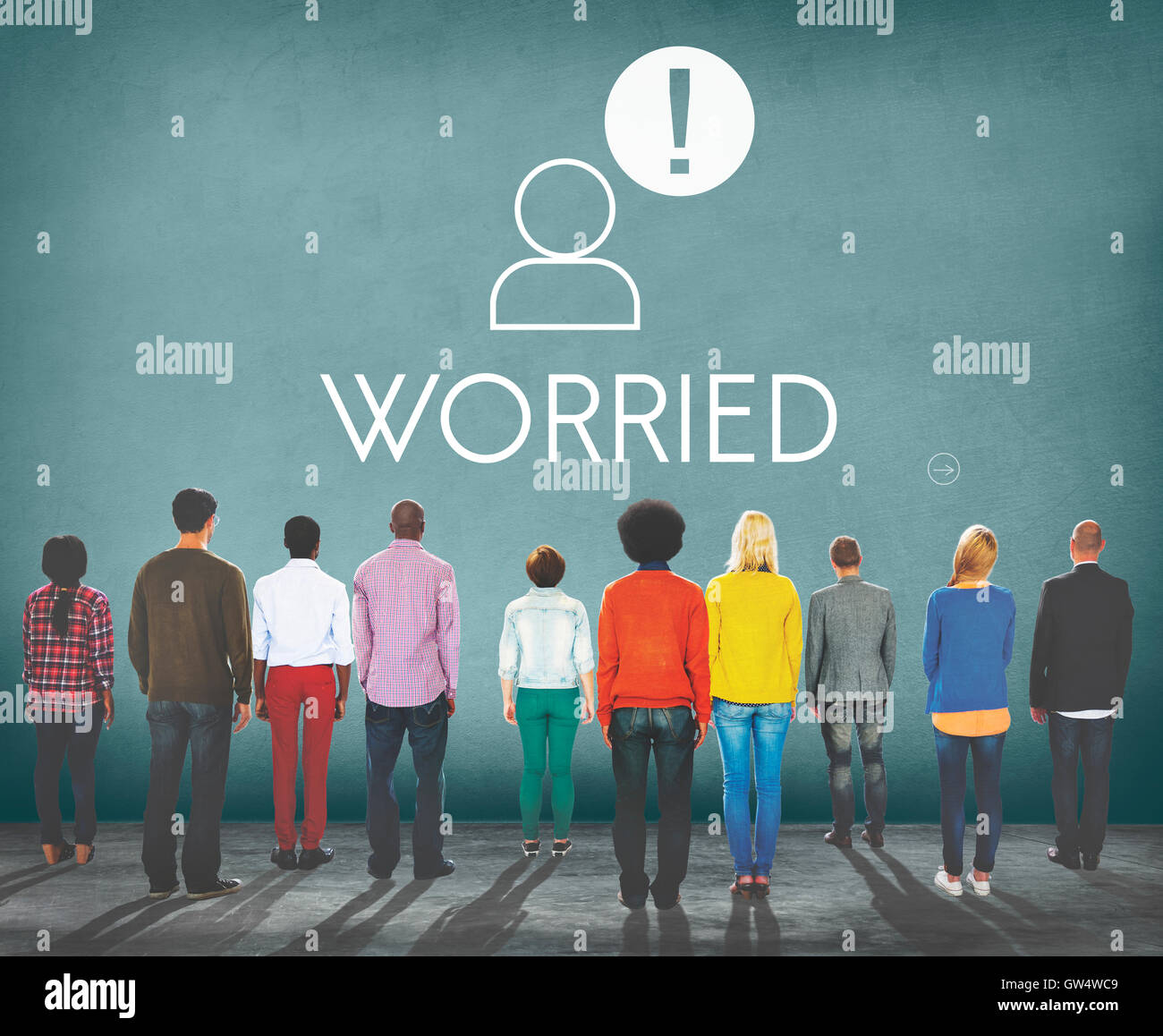 Worried Person Icon Exclamation Mark Concept Stock Photo - Alamy